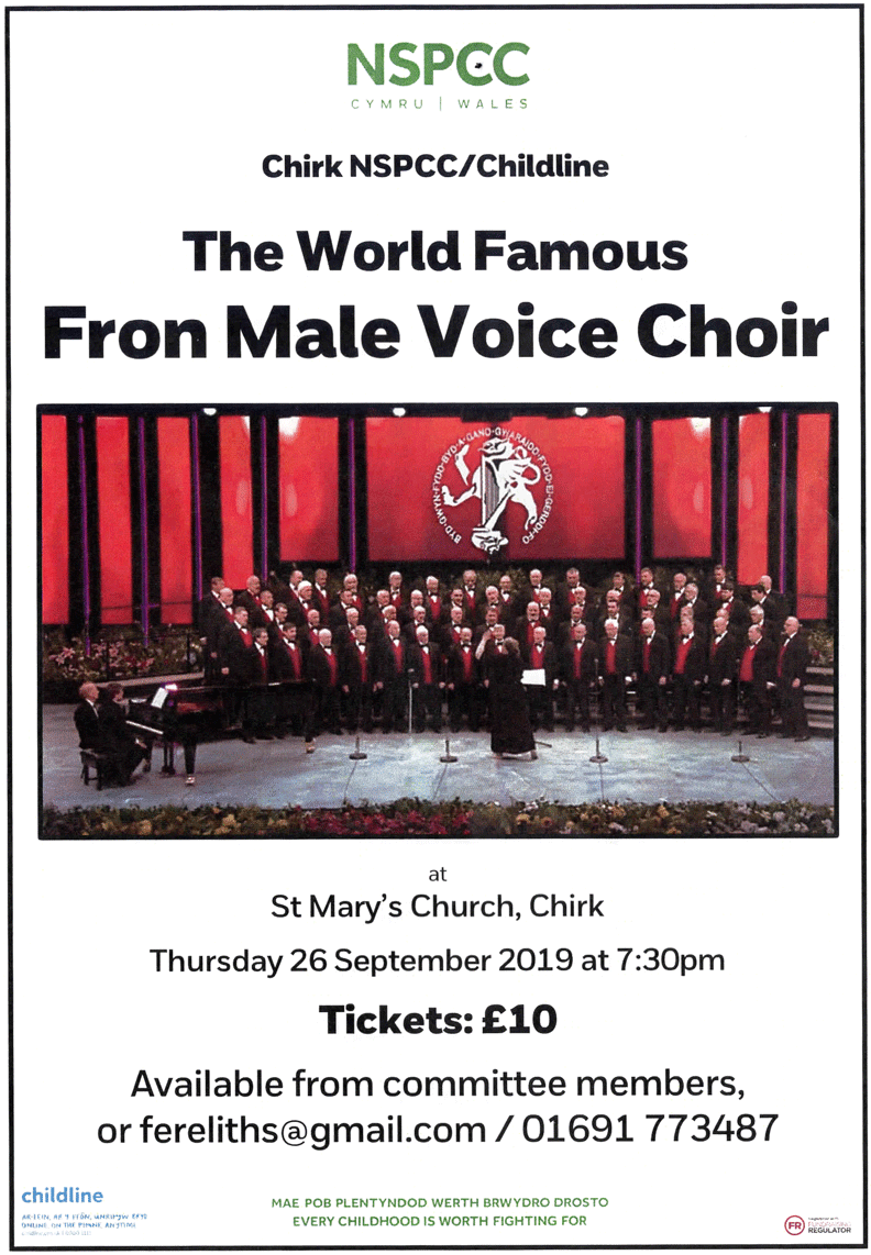 Concert: Fron Male Voice Choir – SOLD OUT – St Mary’s Church, Chirk