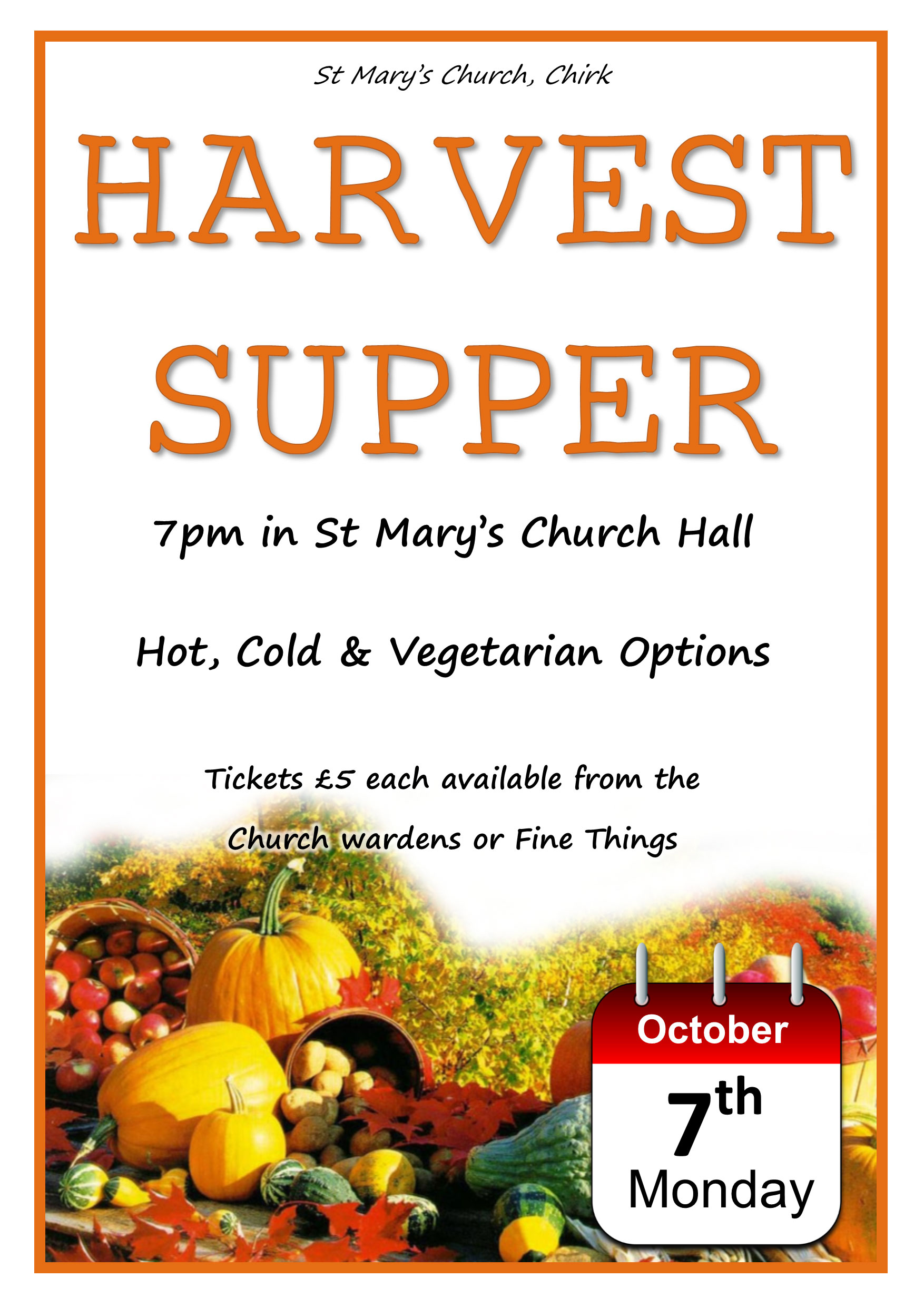 Harvest Supper – St Mary’s Church, Chirk